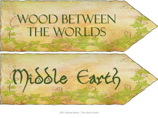 Storybook Directional Signs (printable) - Wood Background - Etsy