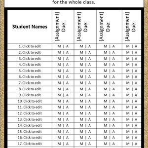 Missing/late Work Tracker With Excuse Slips - Burlap - Etsy