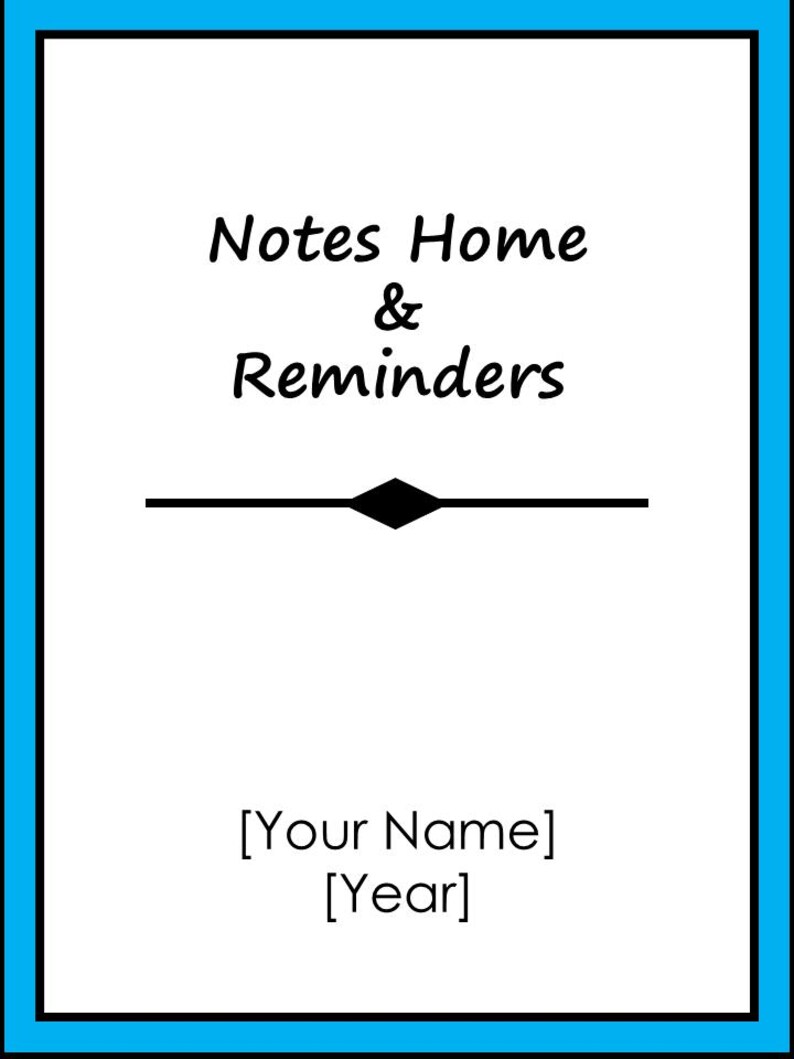 Parent Communication Binder Pack - Aqua - Etsy