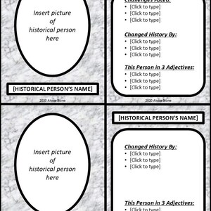 Historical Figures Trading Card Templates - Etsy