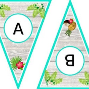 Alphabet Pennants Tropical - Etsy