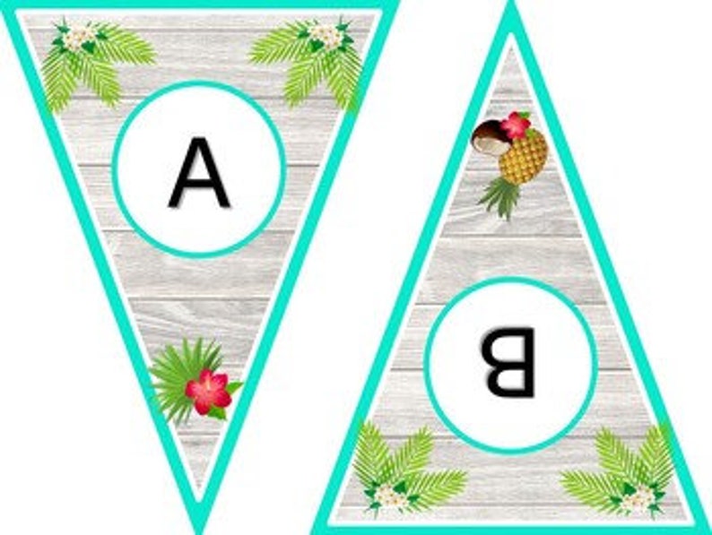 Alphabet Pennants Tropical - Etsy
