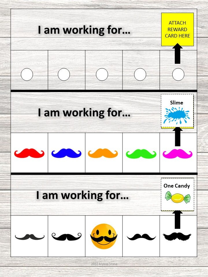 Editable Token Boards - Moustaches | Special Education - Etsy