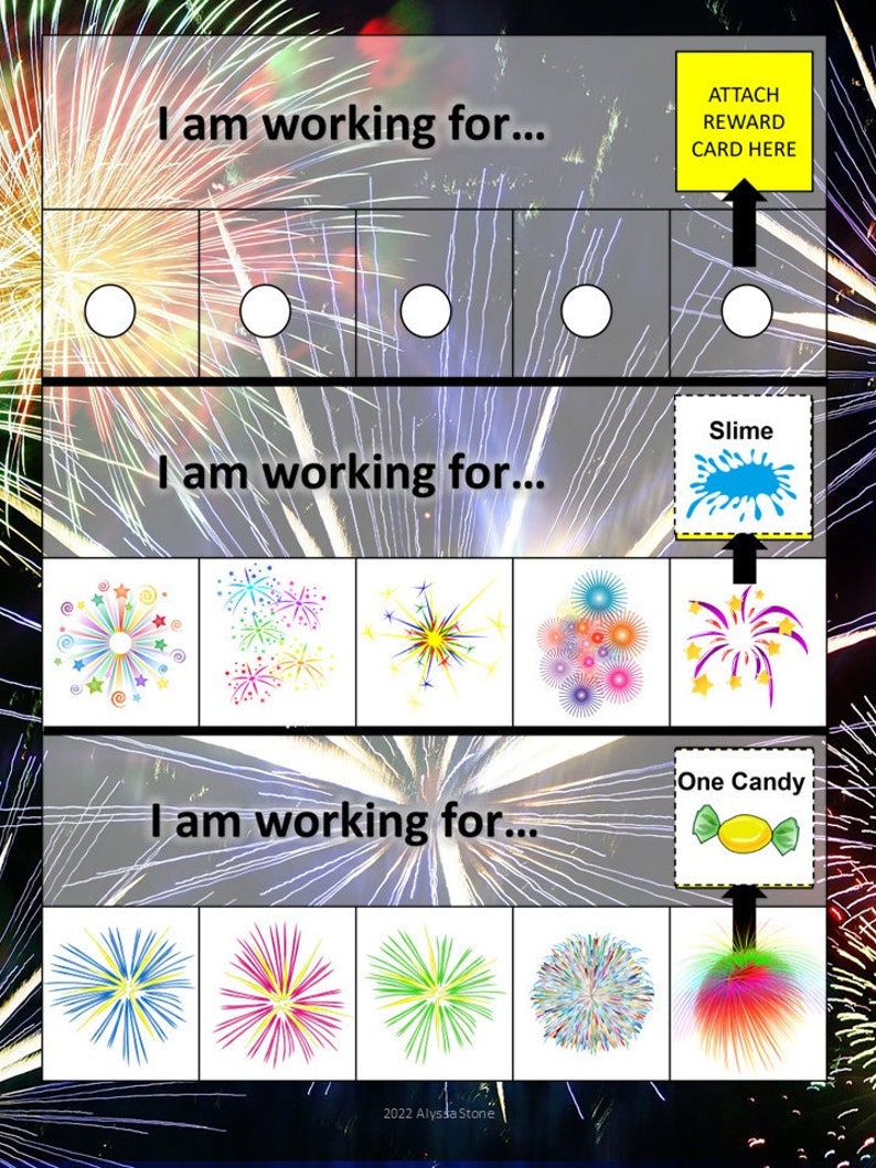 Editable Token Boards - Fireworks | Special Education - Etsy