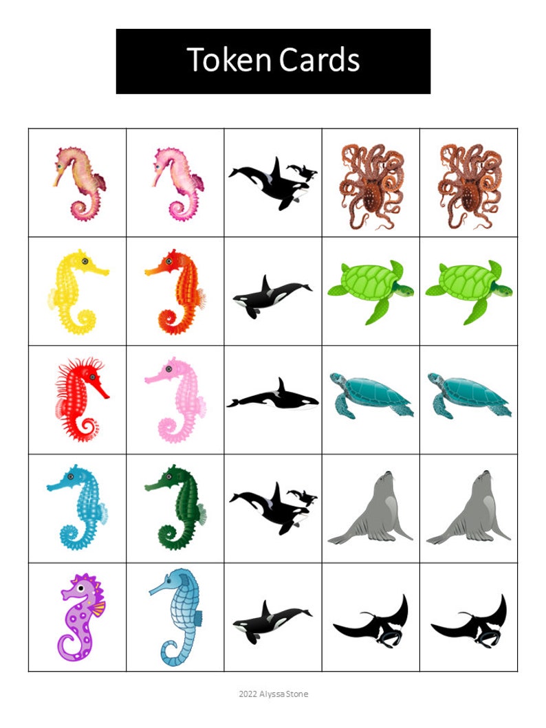 Editable Token Boards - ANIMALS - Ocean Animals | Special Education - Etsy