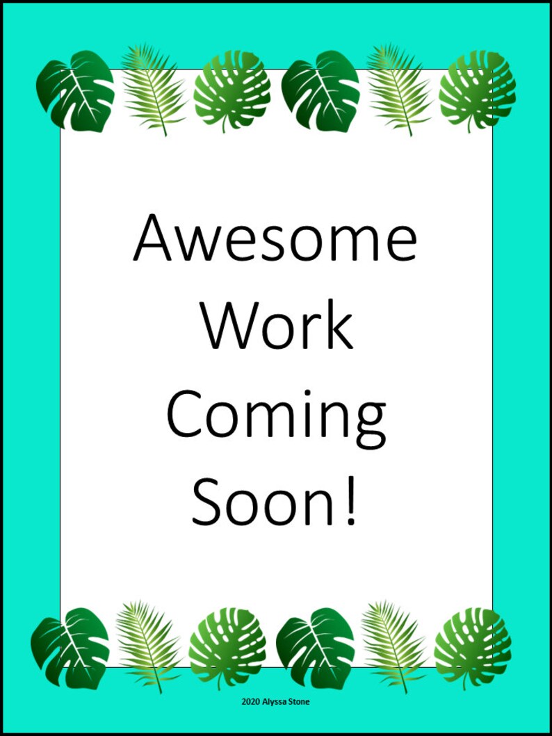 Work Coming Soon Posters - Tropical - Etsy