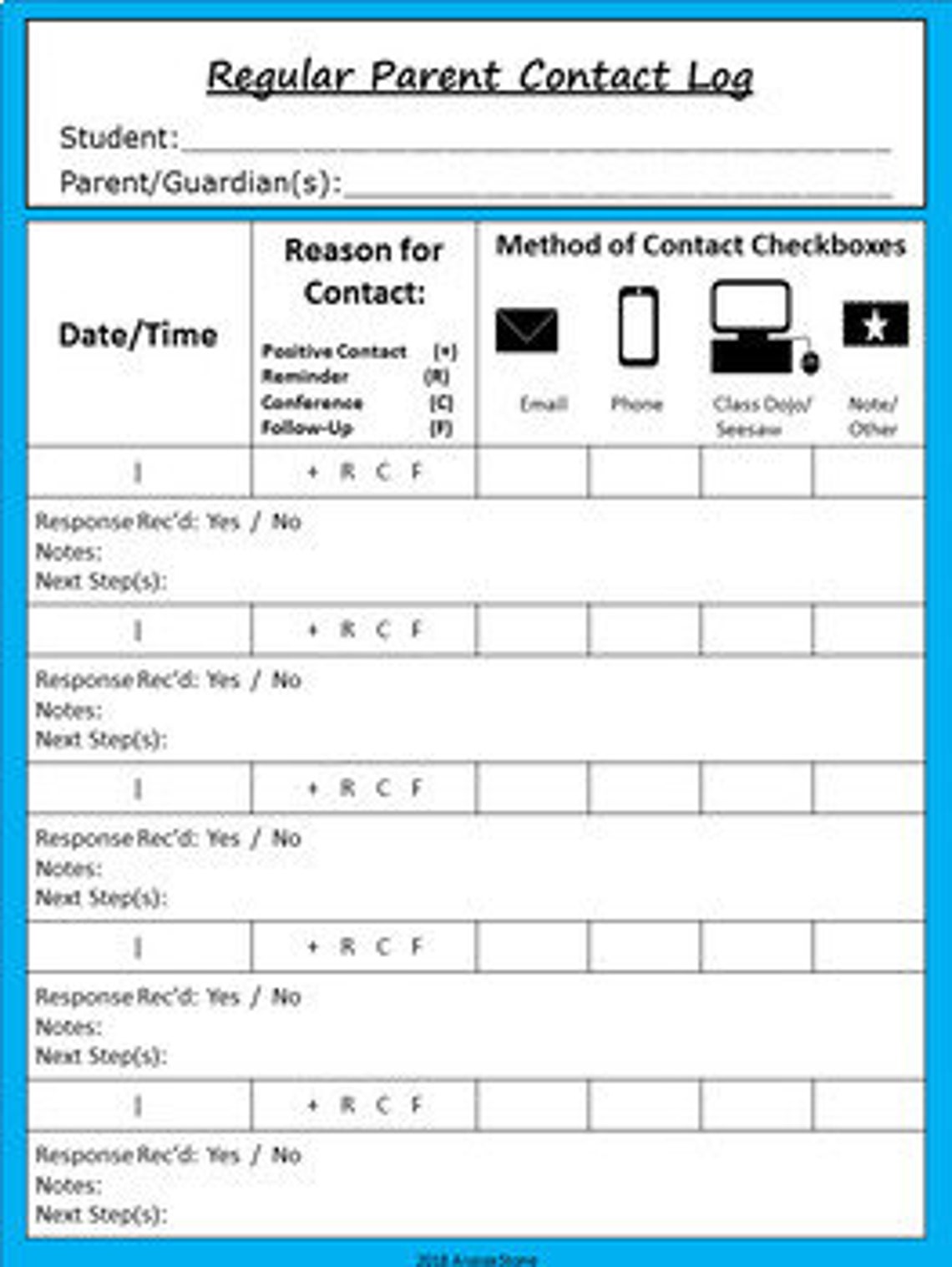 Parent Communication Binder Pack Aqua - Etsy