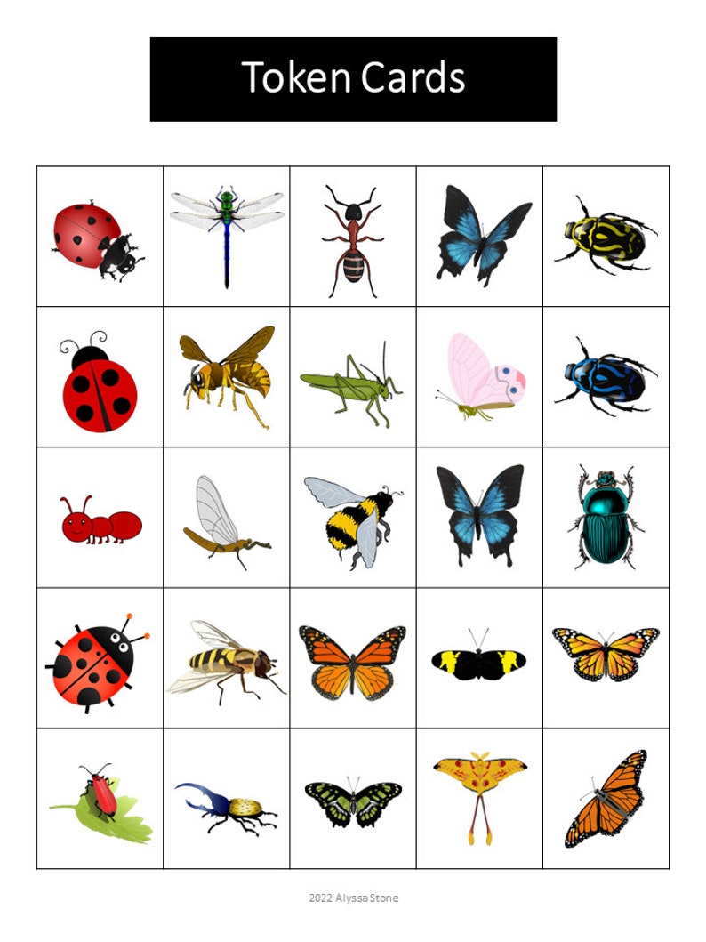 Editable Token Boards - Bugs | Special Education - Etsy