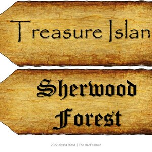 Storybook Directional Signs (printable) - Wood Background - Etsy