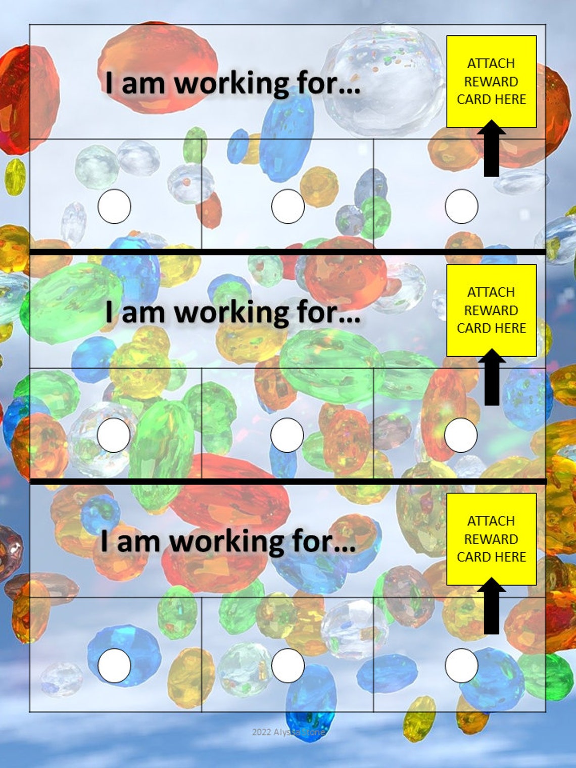 Editable Token Boards - Gemstones | Special Education - Etsy