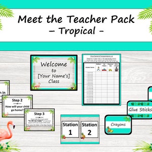 Meet the Teacher Night Pack - Tropical {editable} - Etsy