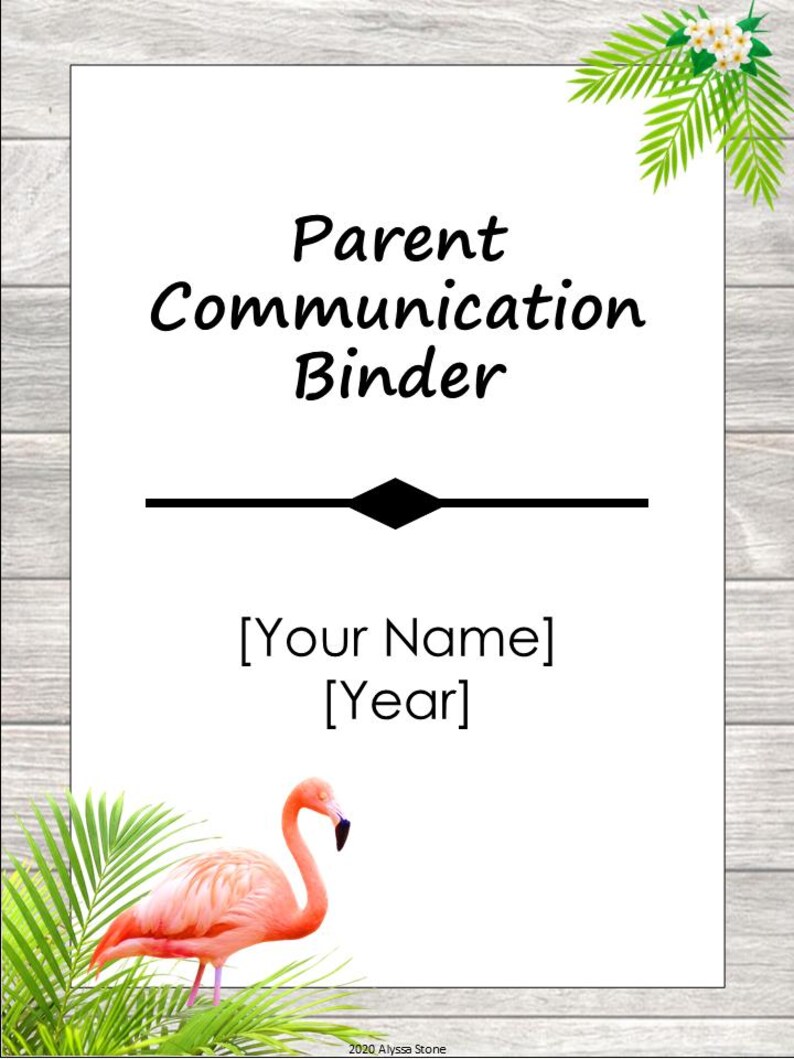 Parent Communication Binder Pack - Tropical - Etsy
