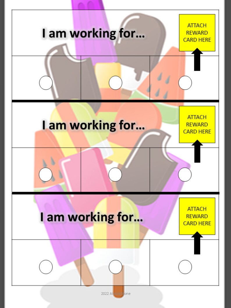 Editable Token Boards - FOOD - Ice Cream | Special Education - Etsy