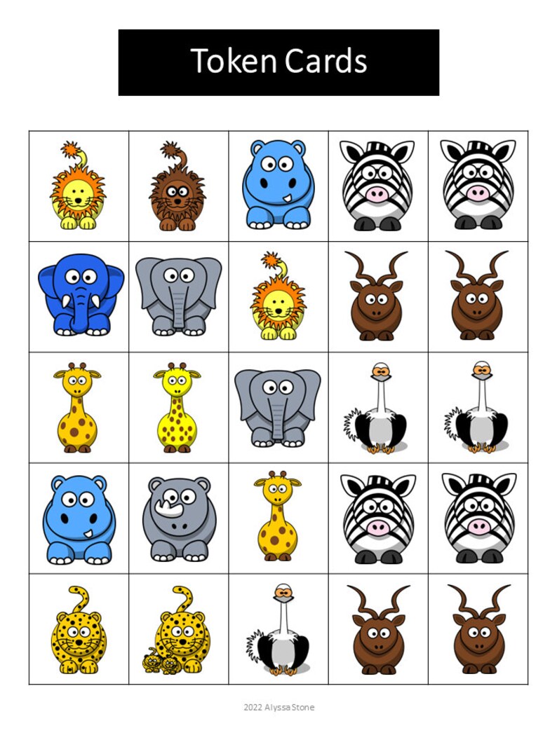 Editable Token Boards - ANIMALS - Savannah Animals | Special Education ...