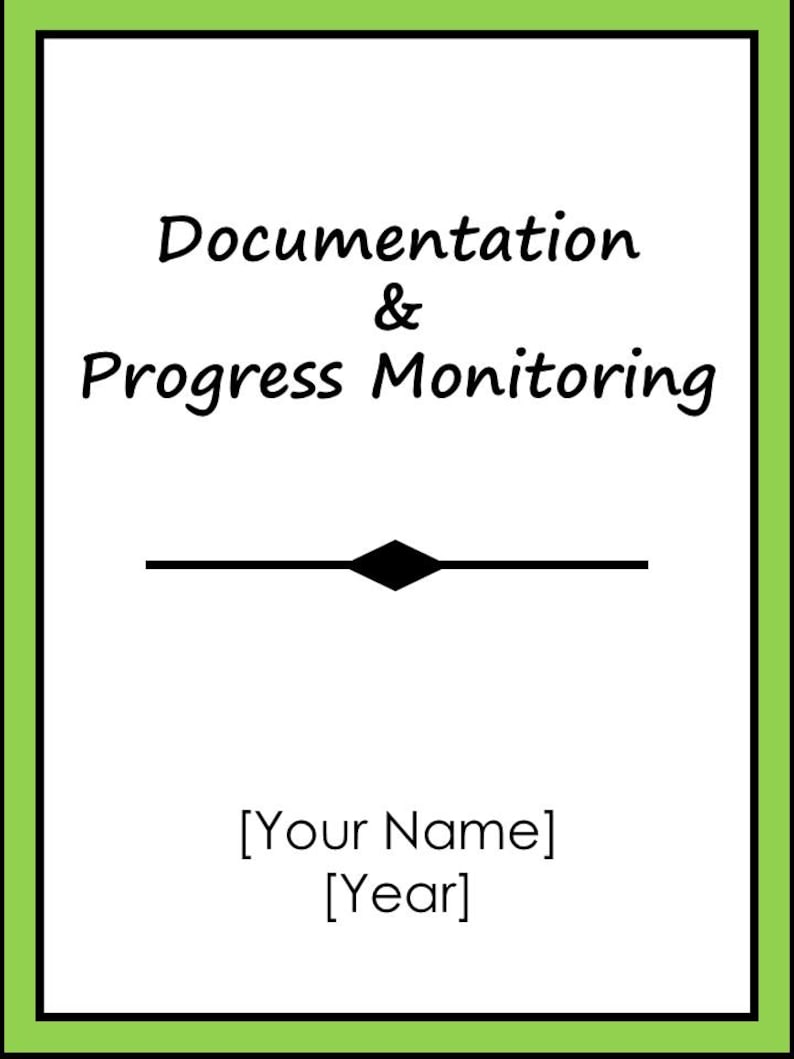 Behavior Documentation & Progress Monitoring Logs - Lime/aqua - Etsy