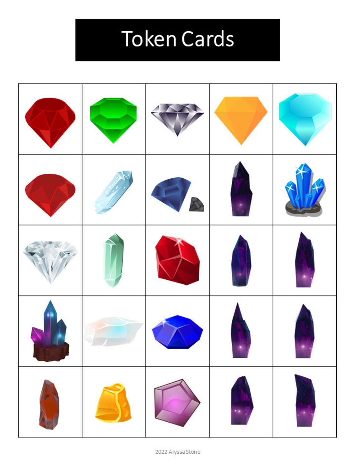 Editable Token Boards - Gemstones | Special Education - Etsy