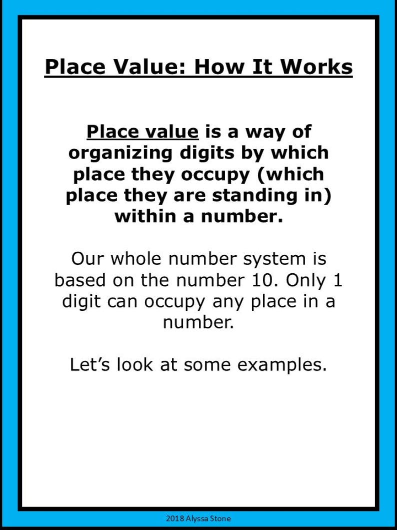 Place Value Poster Set - Aqua - Etsy
