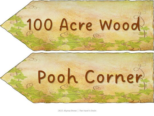 Storybook Directional Signs (printable) - Wood Background - Etsy