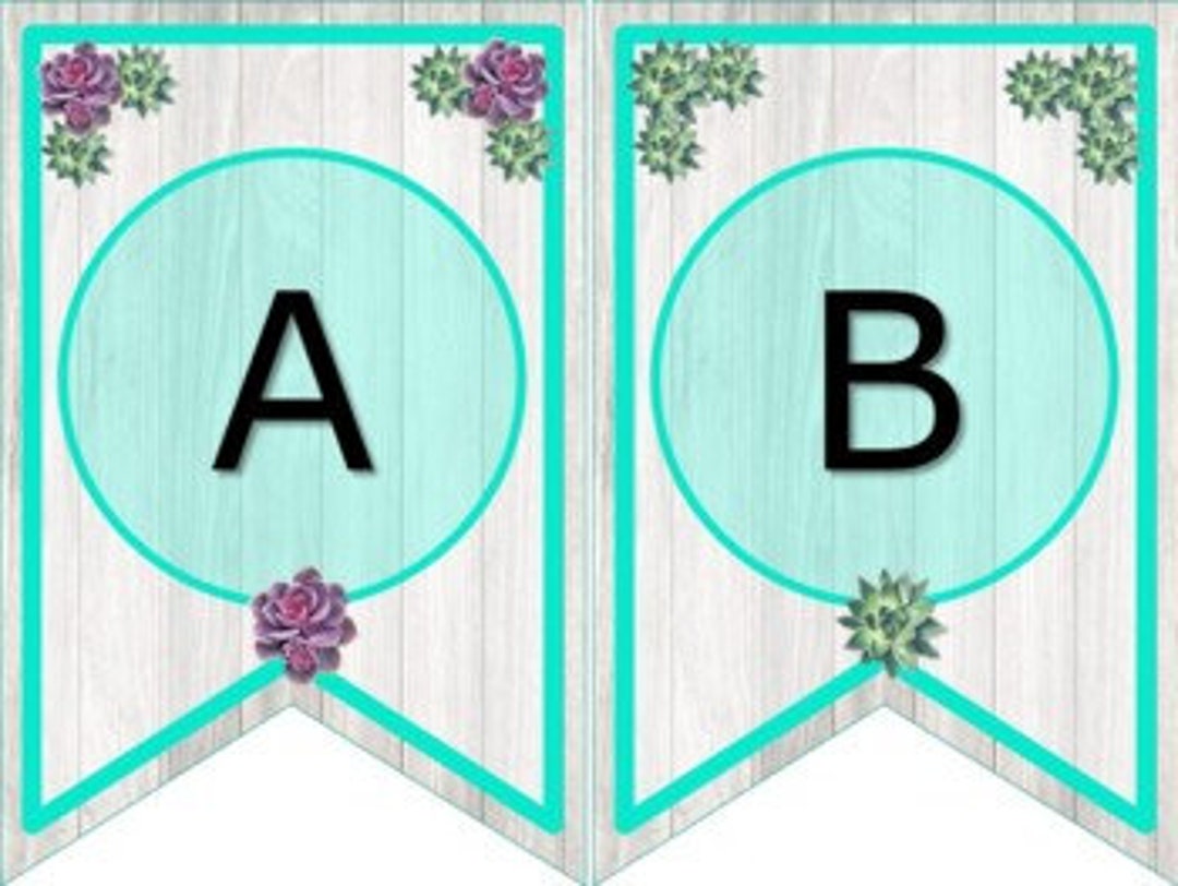 Alphabet Pennants Cacti & Succulents - Etsy