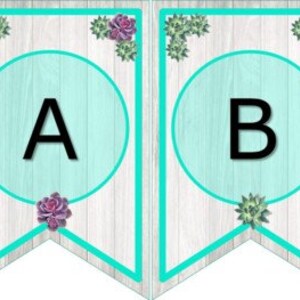 Alphabet Pennants Cacti & Succulents - Etsy