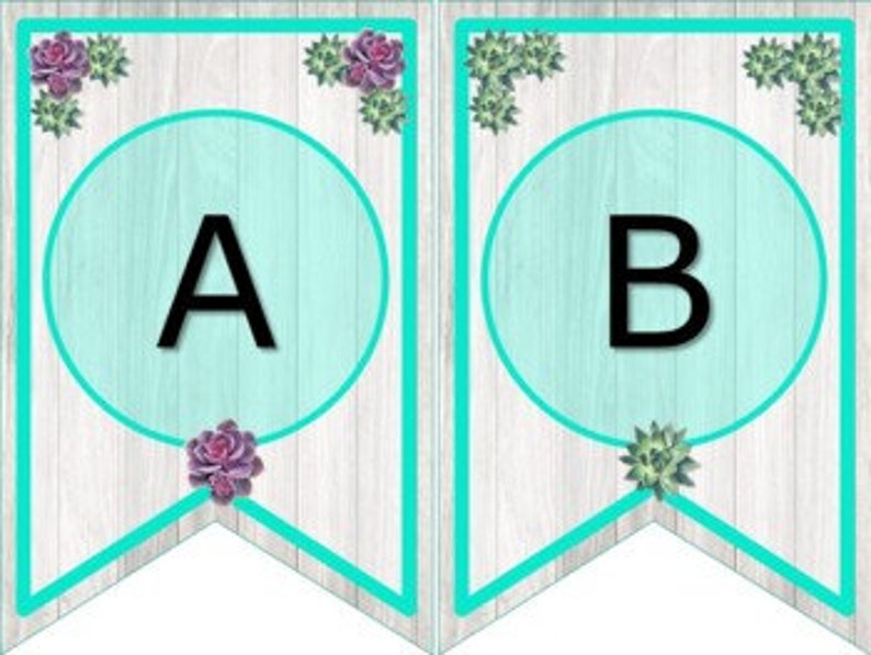 Alphabet Pennants Cacti & Succulents - Etsy