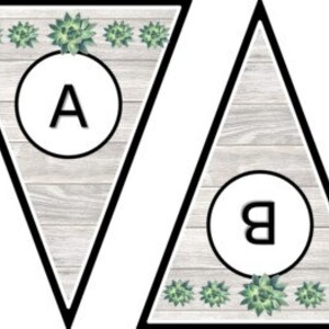 Alphabet Pennants Cacti & Succulents - Etsy