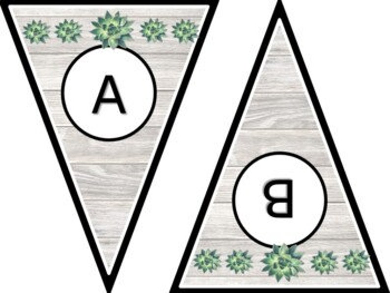Alphabet Pennants Cacti & Succulents - Etsy