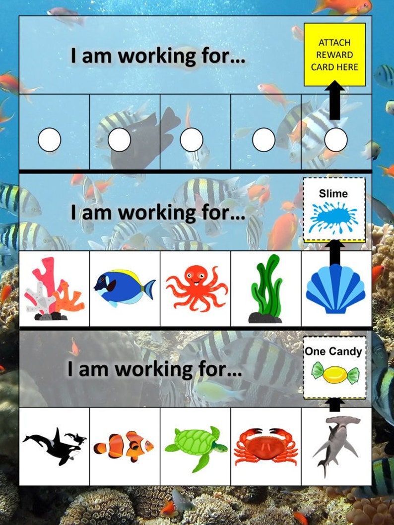 Editable Token Boards - ANIMALS - Ocean Animals | Special Education - Etsy