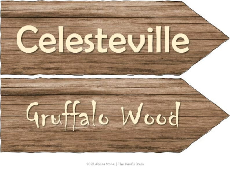 Storybook Directional Signs (printable) - Wood Background - Etsy