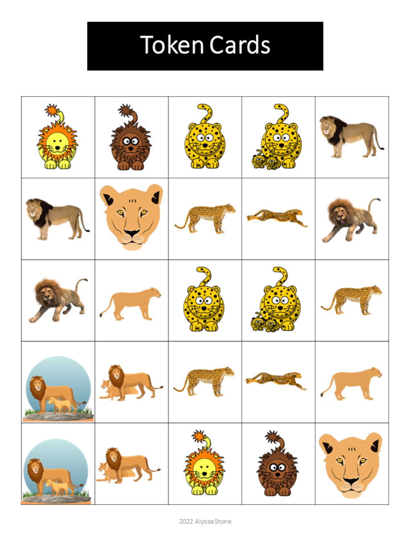 Editable Token Boards - ANIMALS - Savannah Animals | Special Education ...