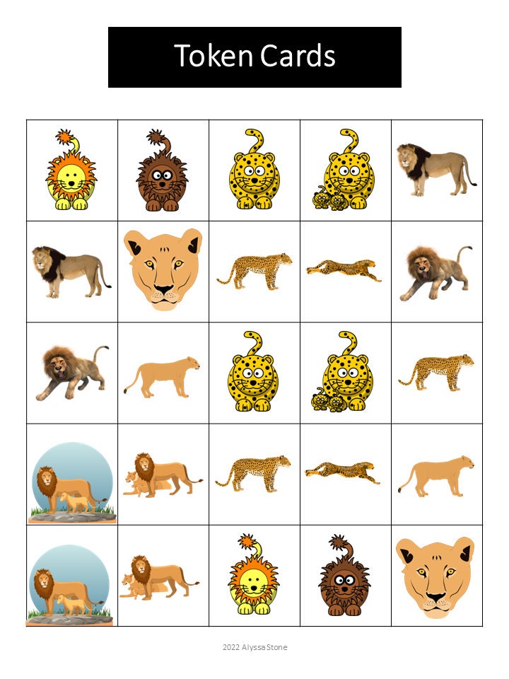 Editable Token Boards - ANIMALS - Savannah Animals | Special Education ...