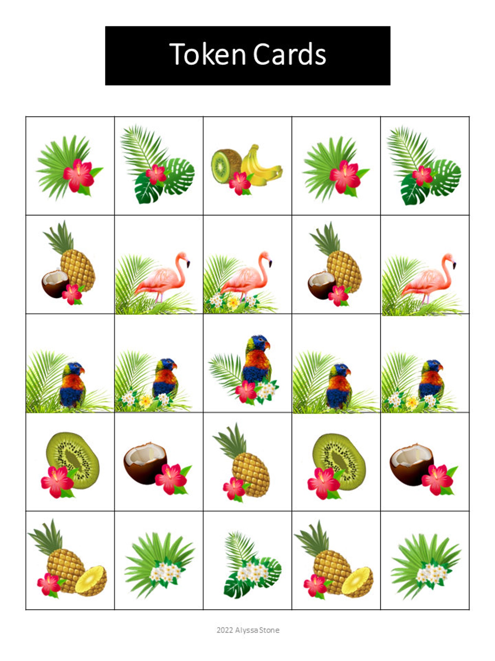 Editable Token Boards PLANTS Tropical Theme Special Education - Etsy