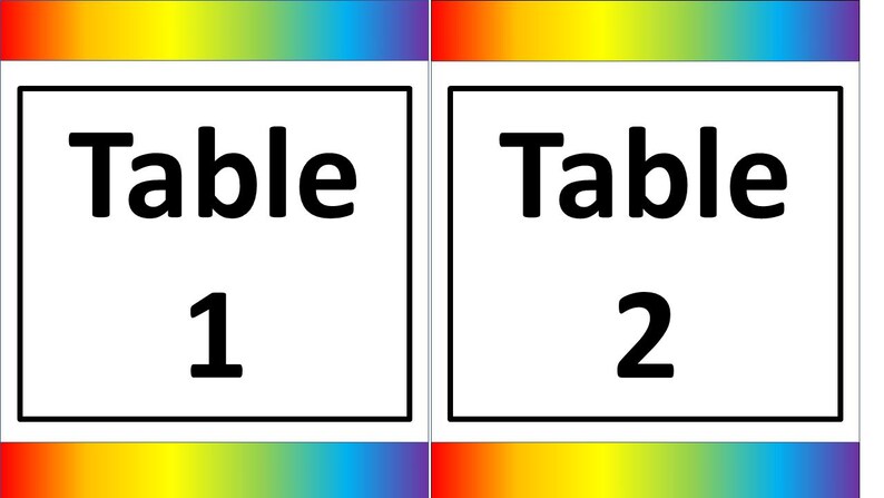 Daily Schedule Cards & Table Numbers - Rainbow - Etsy