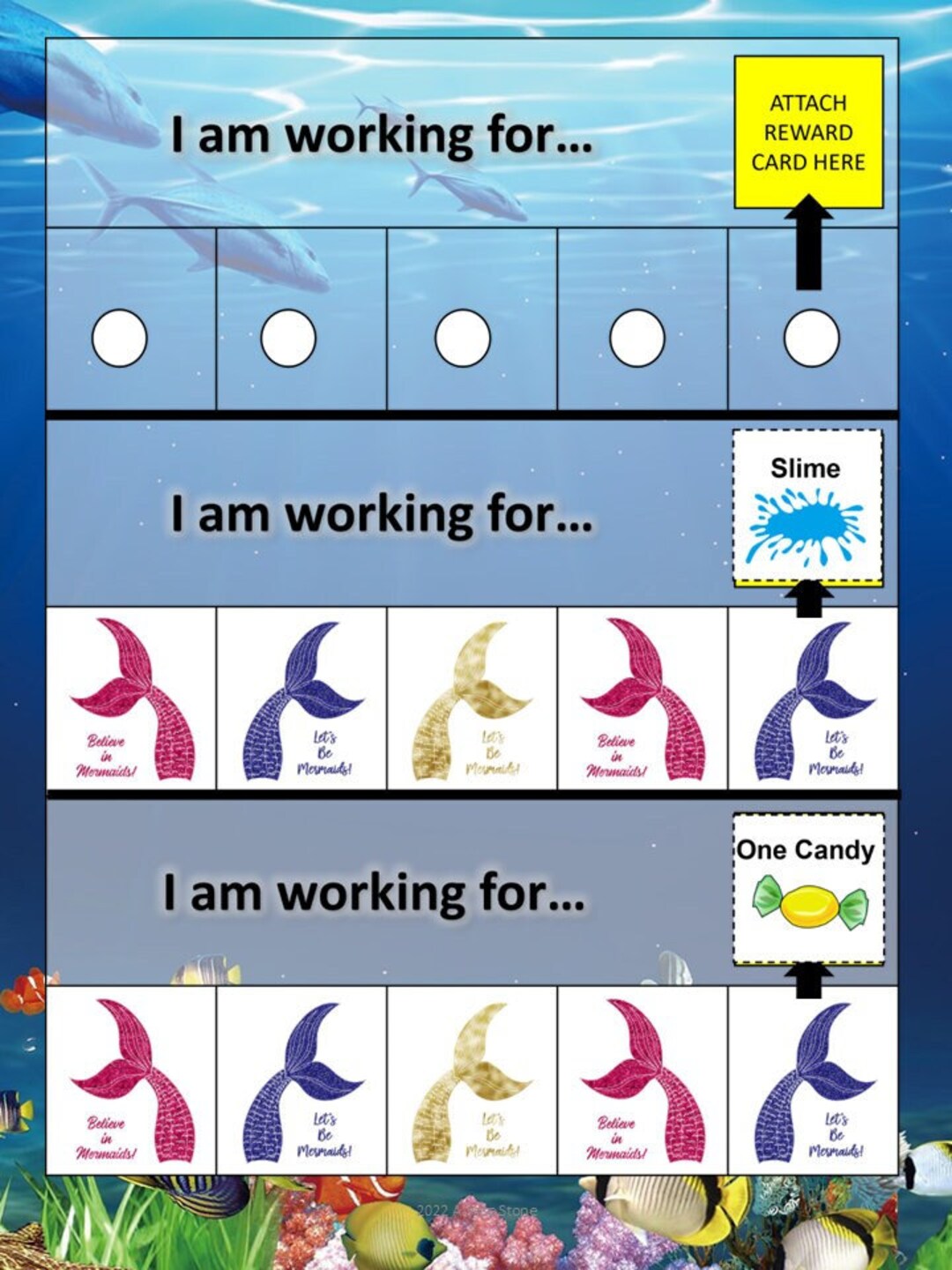 Editable Token Boards - OCEAN - Mermaids | Special Education - Etsy