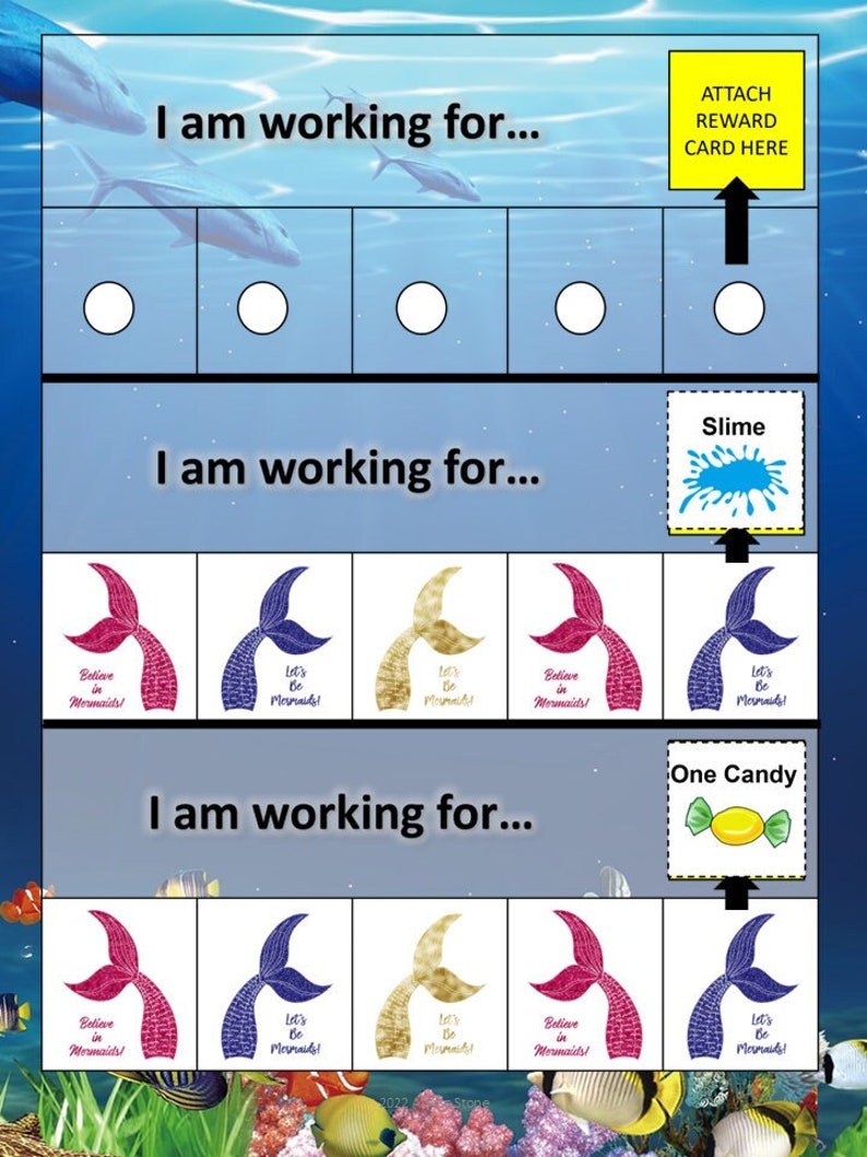 Editable Token Boards - OCEAN - Mermaids | Special Education - Etsy