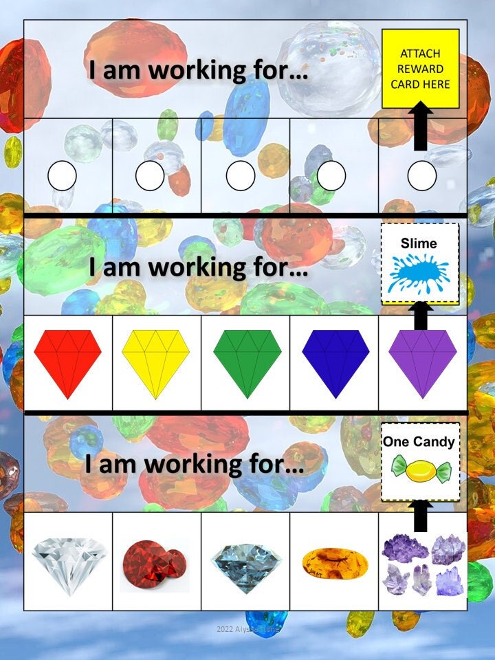 Editable Token Boards Gemstones Special Education - Etsy