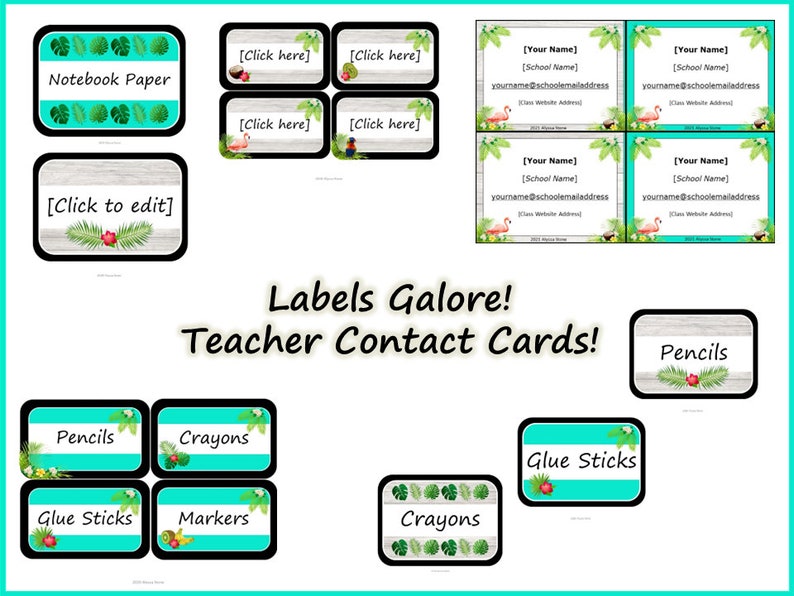 Meet the Teacher Night Pack - Tropical {editable} - Etsy