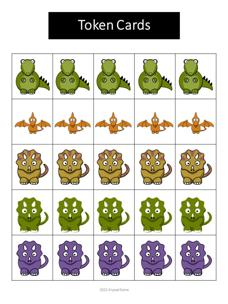 Editable Token Boards - ANIMALS - Dinosaurs | Special Education - Etsy