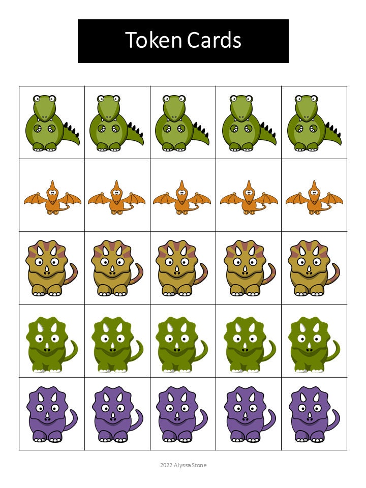 Editable Token Boards ANIMALS Dinosaurs Special Education - Etsy