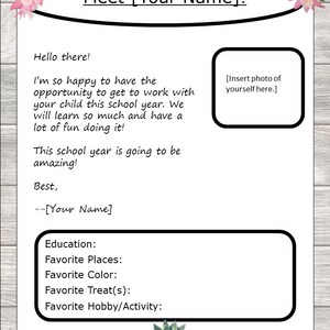 Editable Meet the Teacher Letter - Cacti & Succulents - Etsy