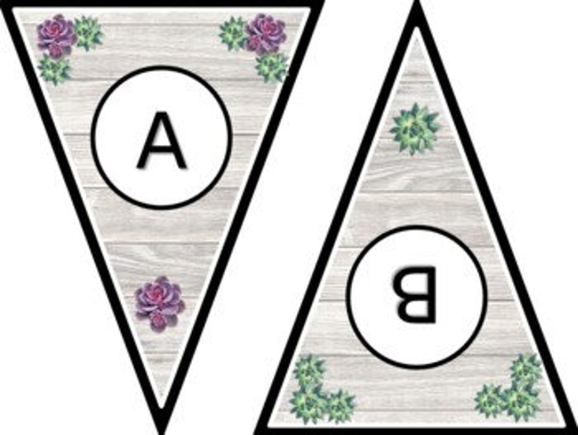 Alphabet Pennants Cacti & Succulents - Etsy
