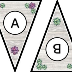 Alphabet Pennants Cacti & Succulents - Etsy