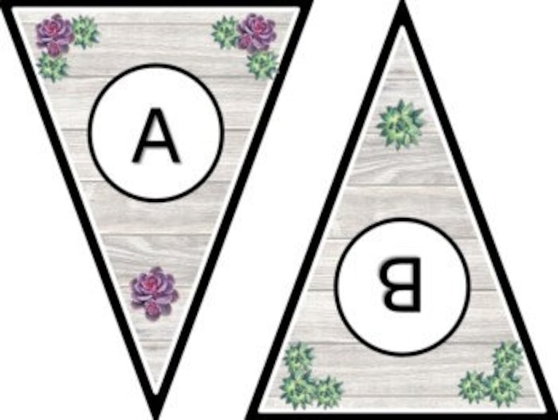 Alphabet Pennants Cacti & Succulents - Etsy