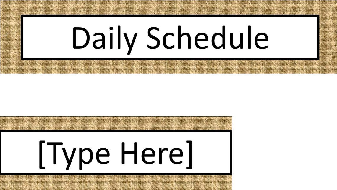 Daily Schedule Cards & Table Numbers - Burlap - Etsy