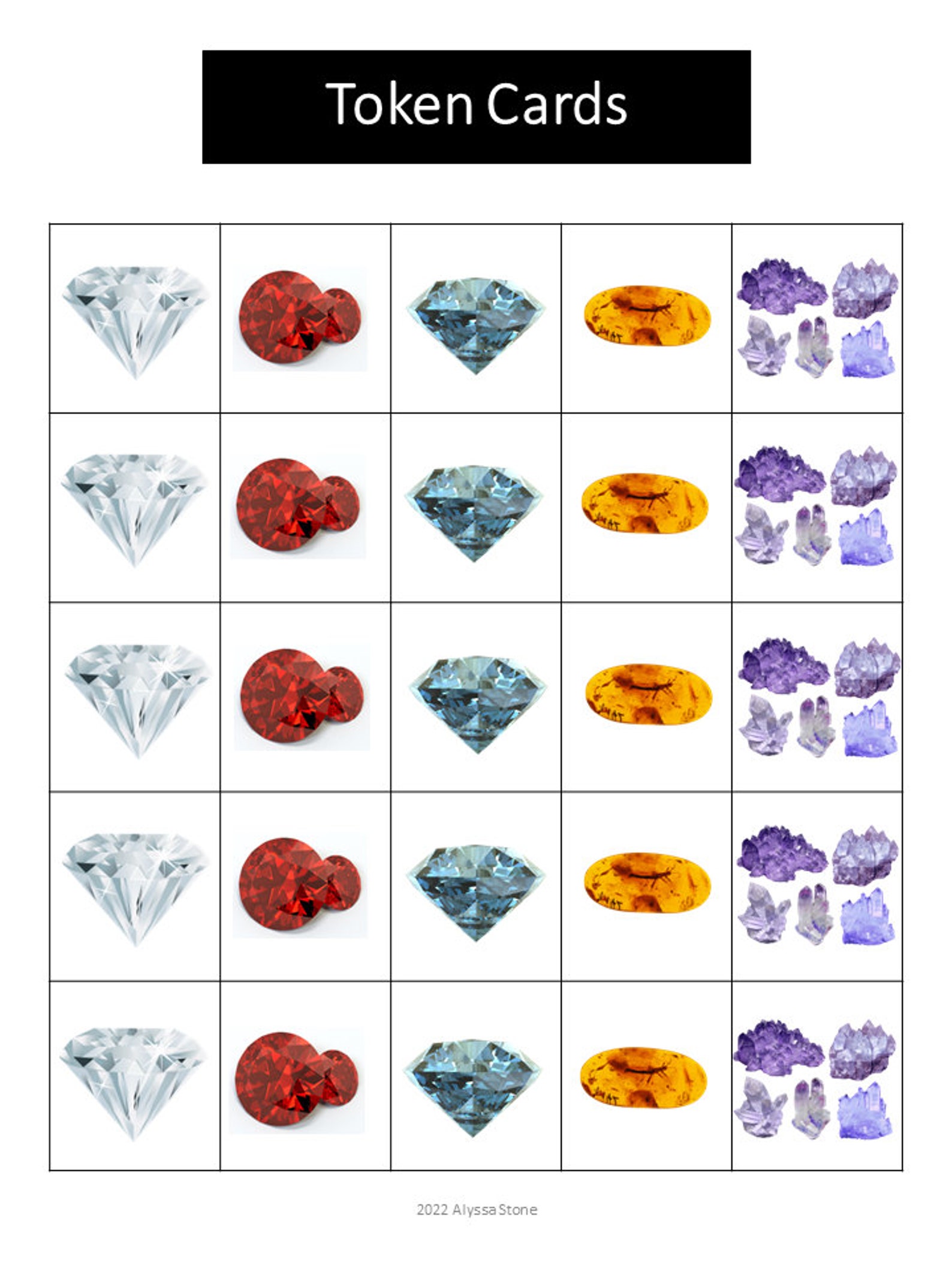 Editable Token Boards - Gemstones | Special Education - Etsy