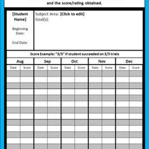 Behavior Documentation & Progress Monitoring Logs - Aqua - Etsy