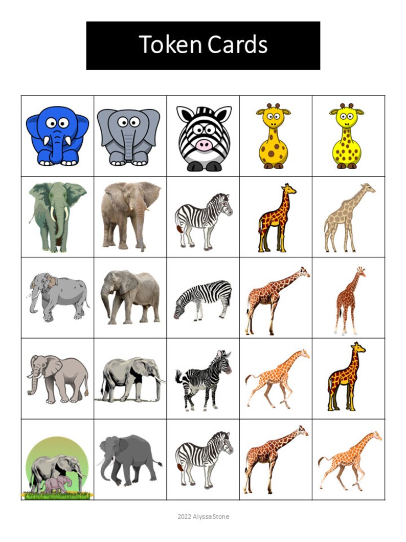 Editable Token Boards - ANIMALS - Savannah Animals | Special Education ...