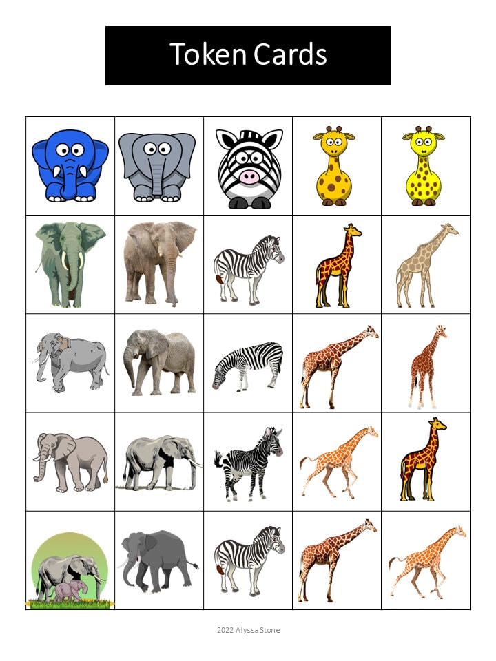 Editable Token Boards - ANIMALS - Savannah Animals | Special Education ...