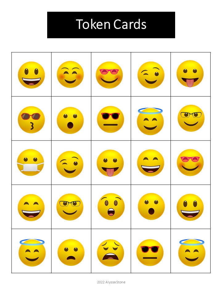 Editable Token Boards - Emojis | Special Education - Etsy