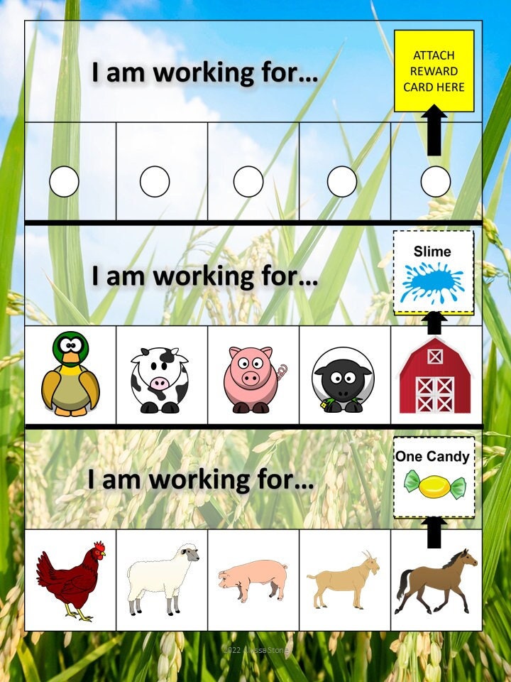 Editable Token Boards - ANIMALS - Farm Animals | Special Education - Etsy